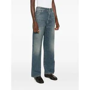 Miu Miu Straight Leg Jeans With Sandblasted Finish - Blue