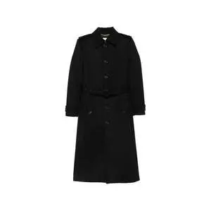 Saint Laurent Coats Single Breasted Coats - Black