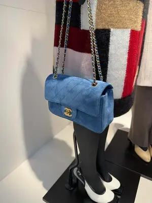 Chanel Fall Act 1 - Blue Suede Flapbag Blue