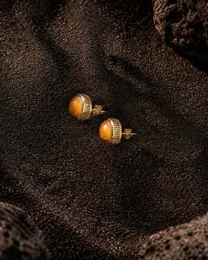NELLY ROJAS Citrine Torus Stud Earrings 18k Gold