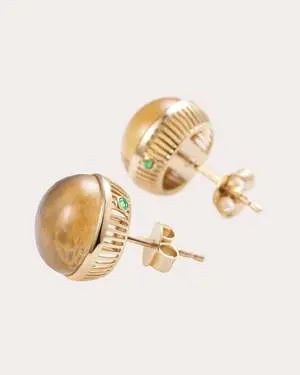 NELLY ROJAS Citrine Torus Stud Earrings 18k Gold
