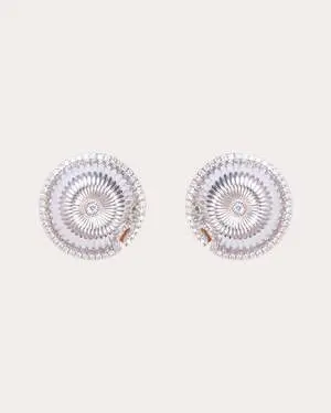 NELLY ROJAS Diamond Two-tone Stud Earrings - Silver