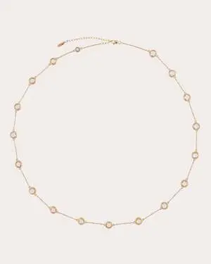NELLY ROJAS 18k Gold Crystal Quartz Vega Station Necklace - White