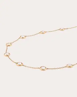NELLY ROJAS 18k Gold Crystal Quartz Vega Station Necklace