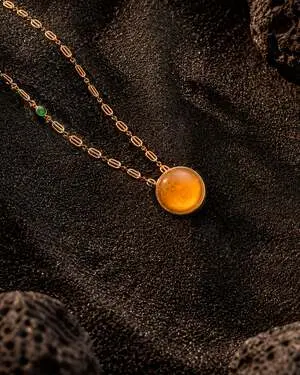 NELLY ROJAS Citrine Torus Pendant Necklace 18k Gold