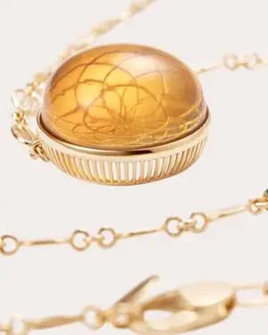 NELLY ROJAS Citrine Torus Pendant Necklace 18k Gold