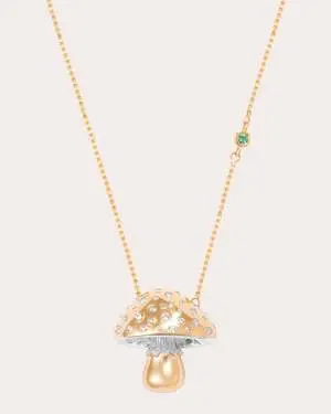 NELLY ROJAS Diamond Mycelium Funghi Pendant Necklace