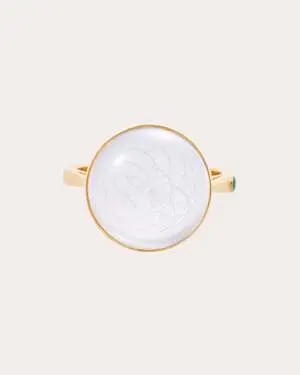 NELLY ROJAS Crystal Quartz Torus Pinky Ring 18k Gold