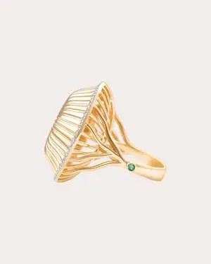 NELLY ROJAS 18k Yellow Diamond & Emerald Ring