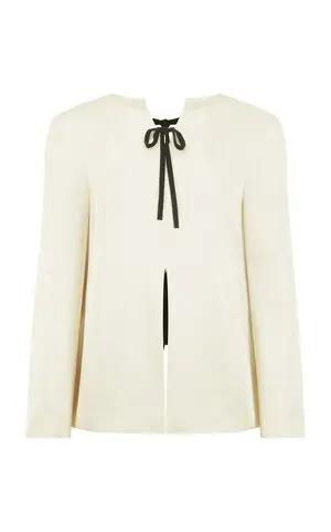 HARRIS TAPPER Loin Satin Faille Top - Ivory