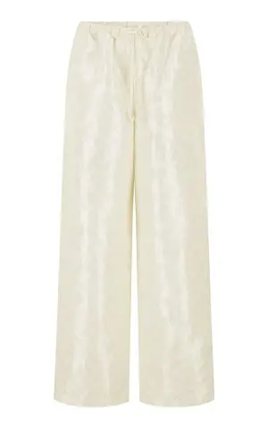 HARRIS TAPPER Drew Wide-leg Taffeta Trousers - Ivory
