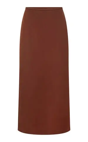 HARRIS TAPPER Tilda Satin Faille Maxi Skirt - Brown