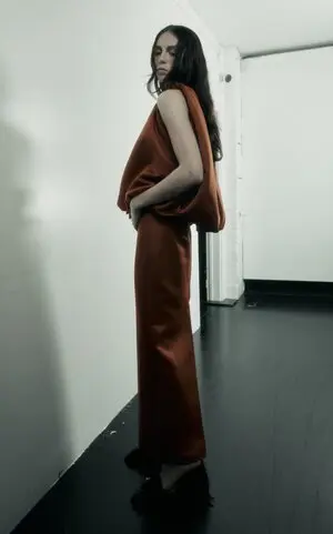 HARRIS TAPPER Tilda Satin Faille Maxi Skirt