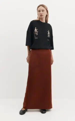 HARRIS TAPPER Tilda Satin Faille Maxi Skirt