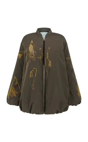 HARRIS TAPPER Chloe Laminated Nylon Bomber Jacket - Green