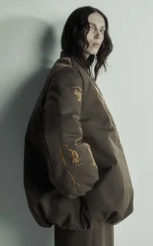 HARRIS TAPPER Chloe Laminated Nylon Bomber Jacket