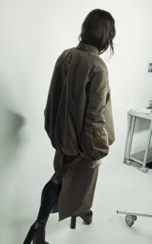 HARRIS TAPPER Chloe Laminated Nylon Bomber Jacket