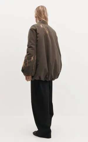 HARRIS TAPPER Chloe Laminated Nylon Bomber Jacket
