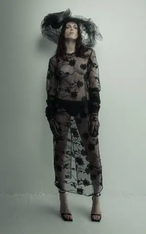 HARRIS TAPPER Frances Rose Tulle Blouse