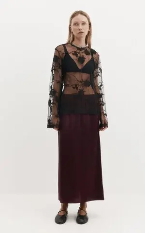 HARRIS TAPPER Frances Rose Tulle Blouse