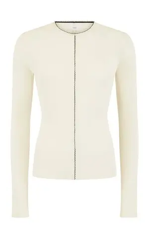 HARRIS TAPPER Pero Cotton-blend Ribbed T-shirt - Off-white