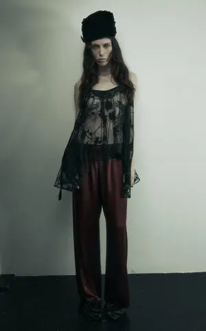 HARRIS TAPPER Park Rose Tulle Top