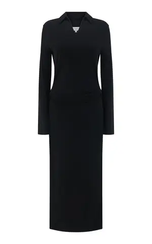 HARRIS TAPPER Lyle Drape Jersey Midi Dress - Black