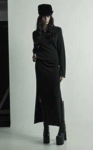 HARRIS TAPPER Lyle Drape Jersey Midi Dress