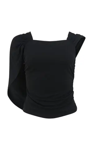HARRIS TAPPER Heed Draped Jersey Top - Black
