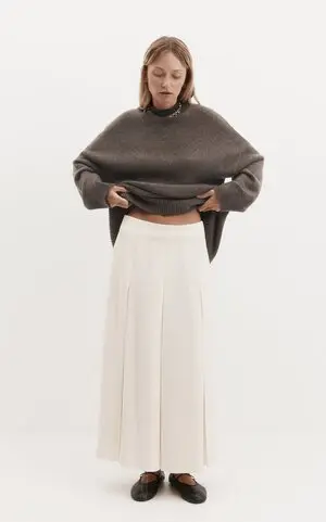 HARRIS TAPPER Ava Drape Suiting Midi Skirt