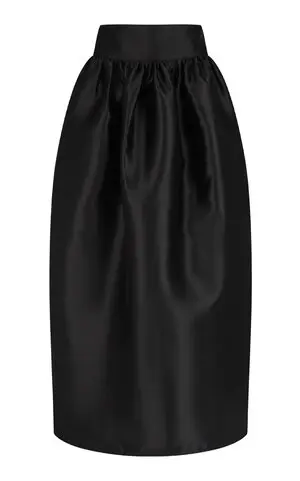 HARRIS TAPPER Emme Poly Satin Twill Maxi Skirt - Black