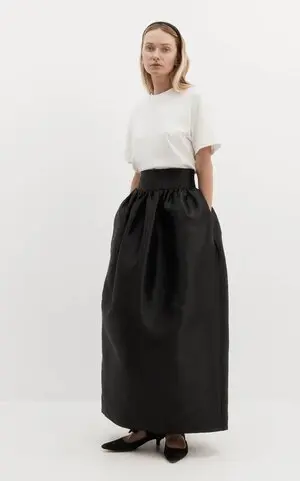 HARRIS TAPPER Emme Poly Satin Twill Maxi Skirt