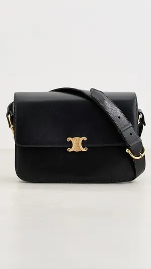Shopbop Celline Calf Leather Triomphe Handbag - Black