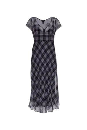 Marc Jacobs Long Dress With A Check Pattern - Purple