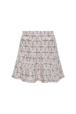 SELF-PORTRAIT Checked Knit Mini Skirt