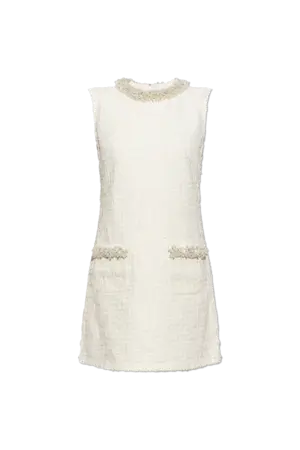 SELF-PORTRAIT Textured Denim Dress