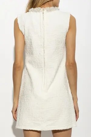 SELF-PORTRAIT Textured Denim Dress