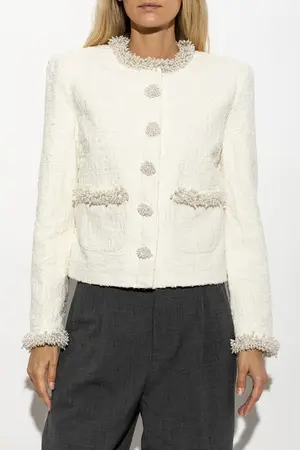 SELF-PORTRAIT Textured Denim Jacket