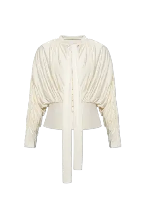 SELF-PORTRAIT Top With A Neck Tie - Cream