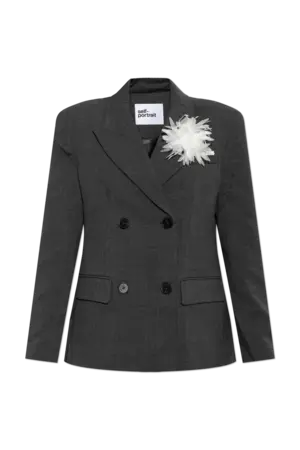 SELF-PORTRAIT Double-breasted Blazer - Grey