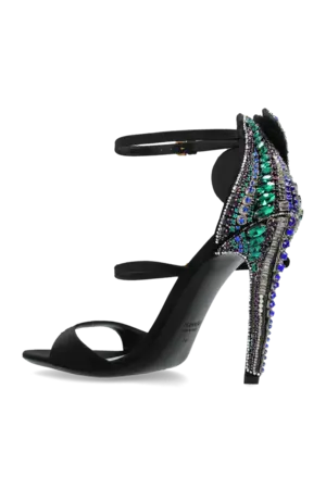 Versace Heeled Sandals With Gold Tone Detailing