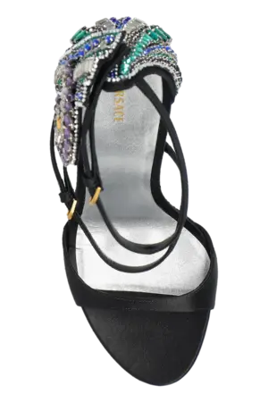Versace Heeled Sandals With Gold Tone Detailing