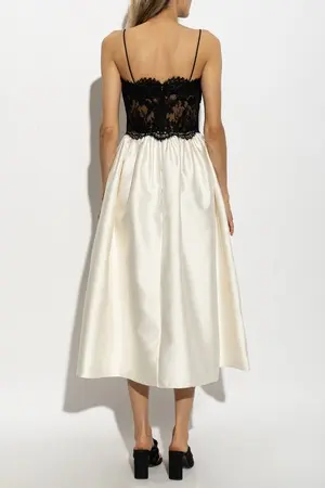 SELF-PORTRAIT Taffeta Dress With Contrasting Lace