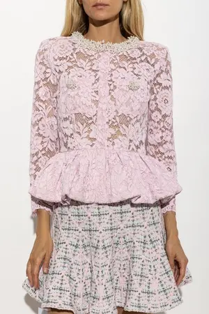 SELF-PORTRAIT Lace Peplum Top