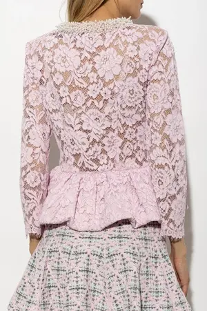 SELF-PORTRAIT Lace Peplum Top