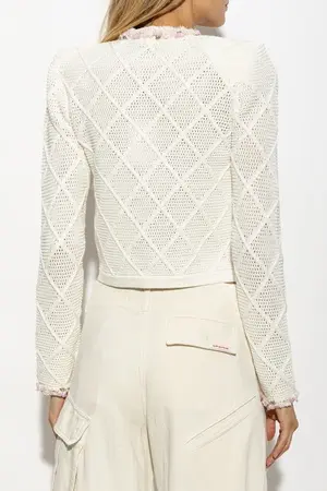 SELF-PORTRAIT Knit Cardigan With Fringes