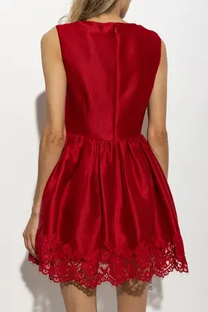 SELF-PORTRAIT Lace Taffeta Dress