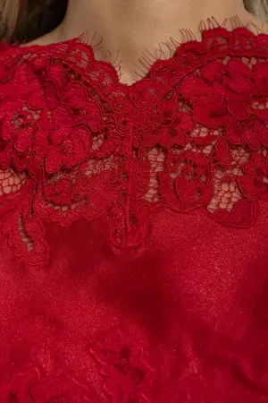 SELF-PORTRAIT Lace Taffeta Dress