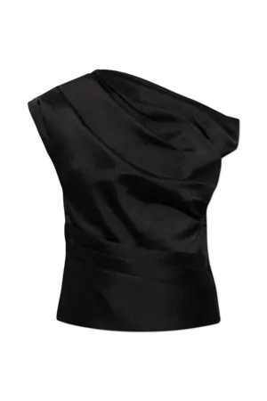 SELF-PORTRAIT Draped Taffeta Top