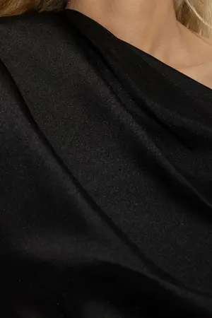 SELF-PORTRAIT Draped Taffeta Top